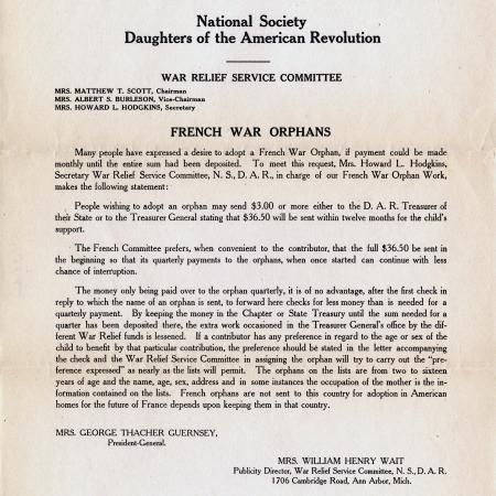 DAR Support Initiatives During World War One | Daughters of the ...